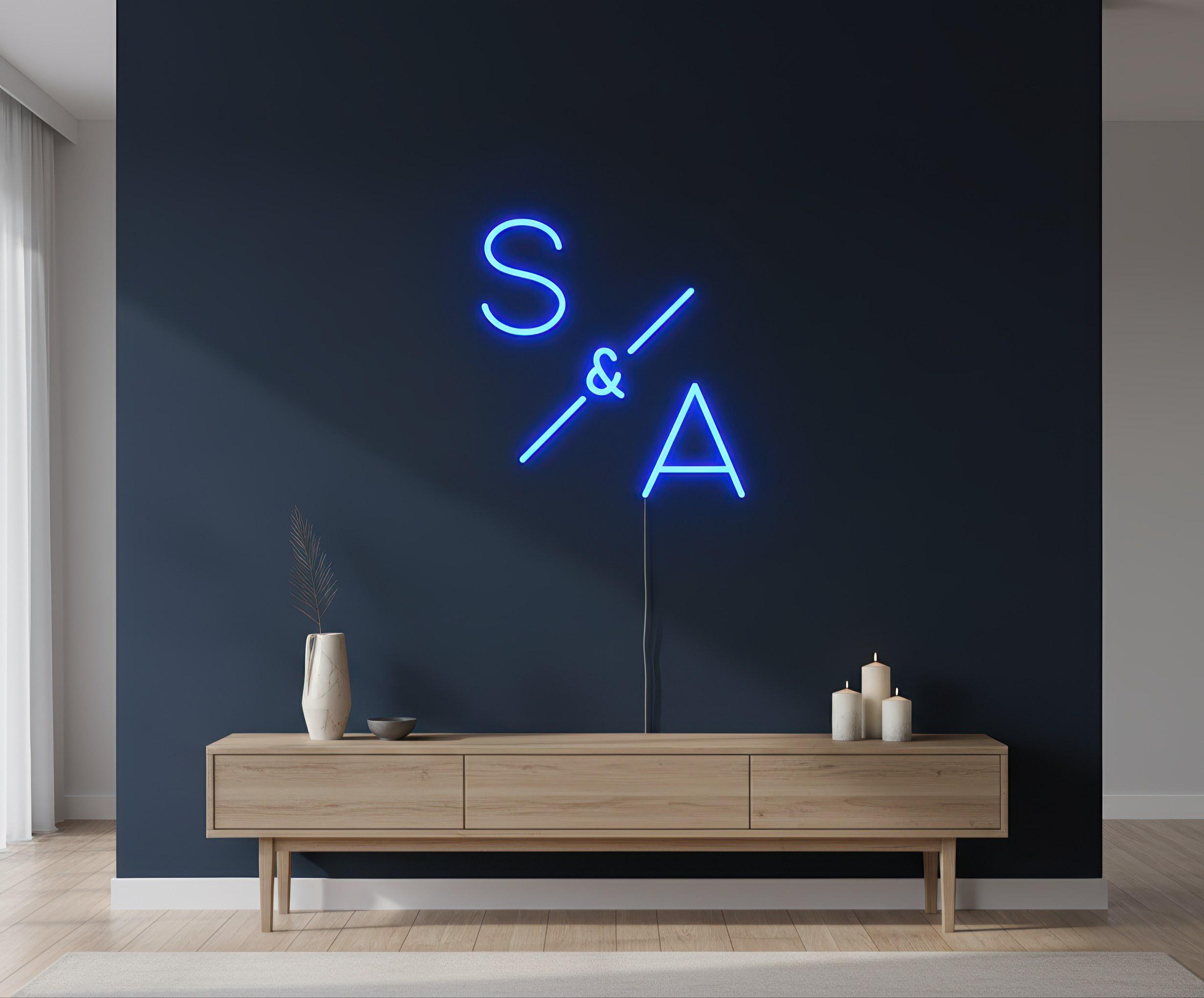Custom Initials Neon Sign | Wedding Reception Decor | Personalized ...