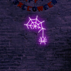 Spider Web Door Corner Neon Sign, Halloween Decor, Halloween Spider ...