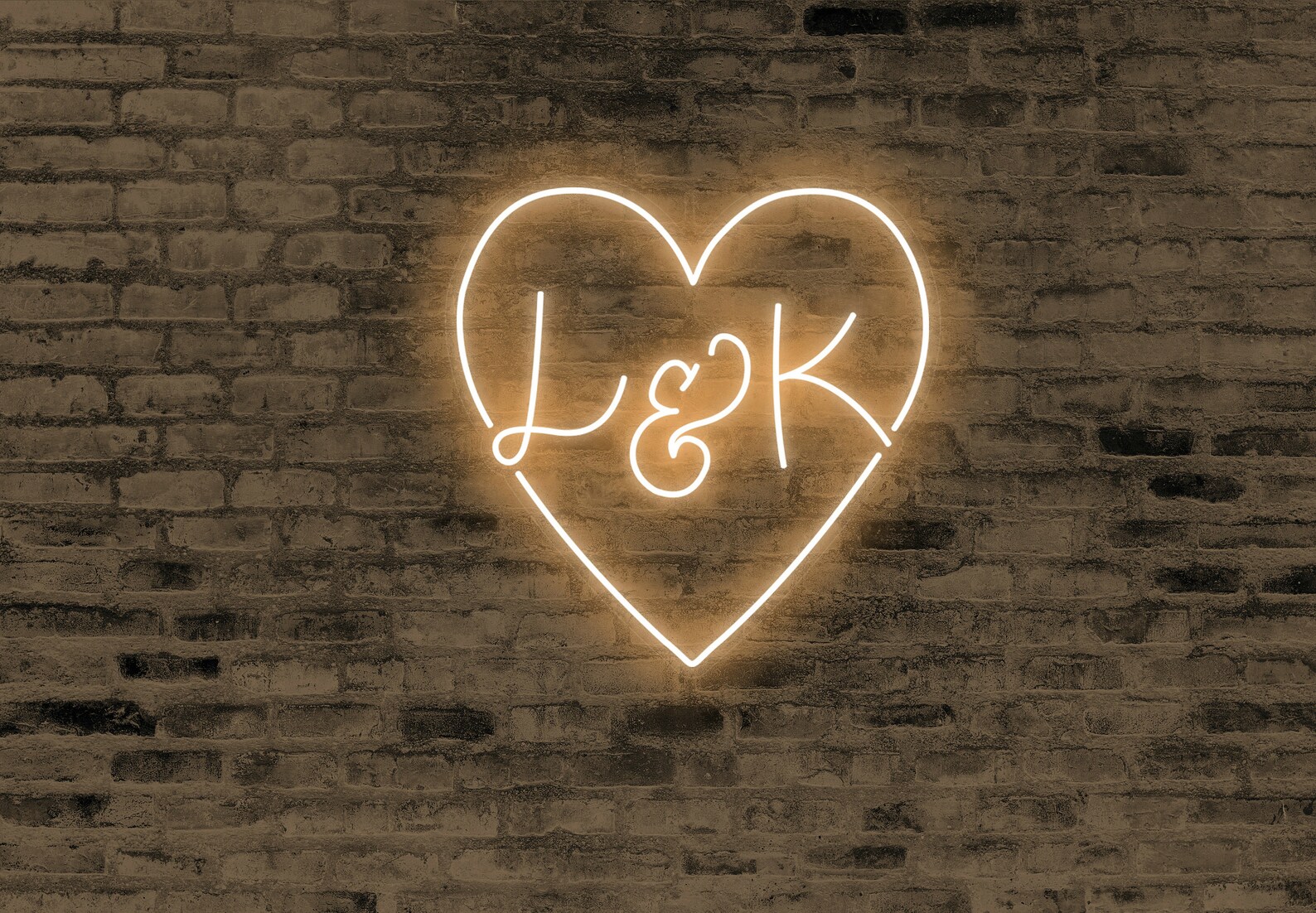 Custom Wedding Initials Neon Sign Wedding Heart With Initials - Etsy