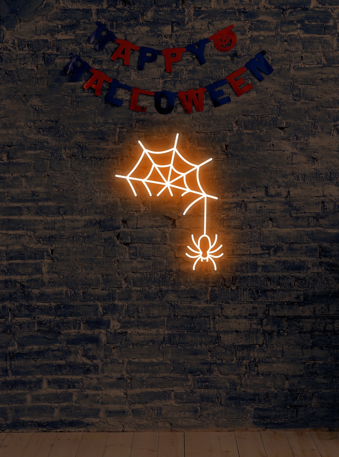 Spider Web Door Corner Neon Sign Halloween Decor Halloween - Etsy