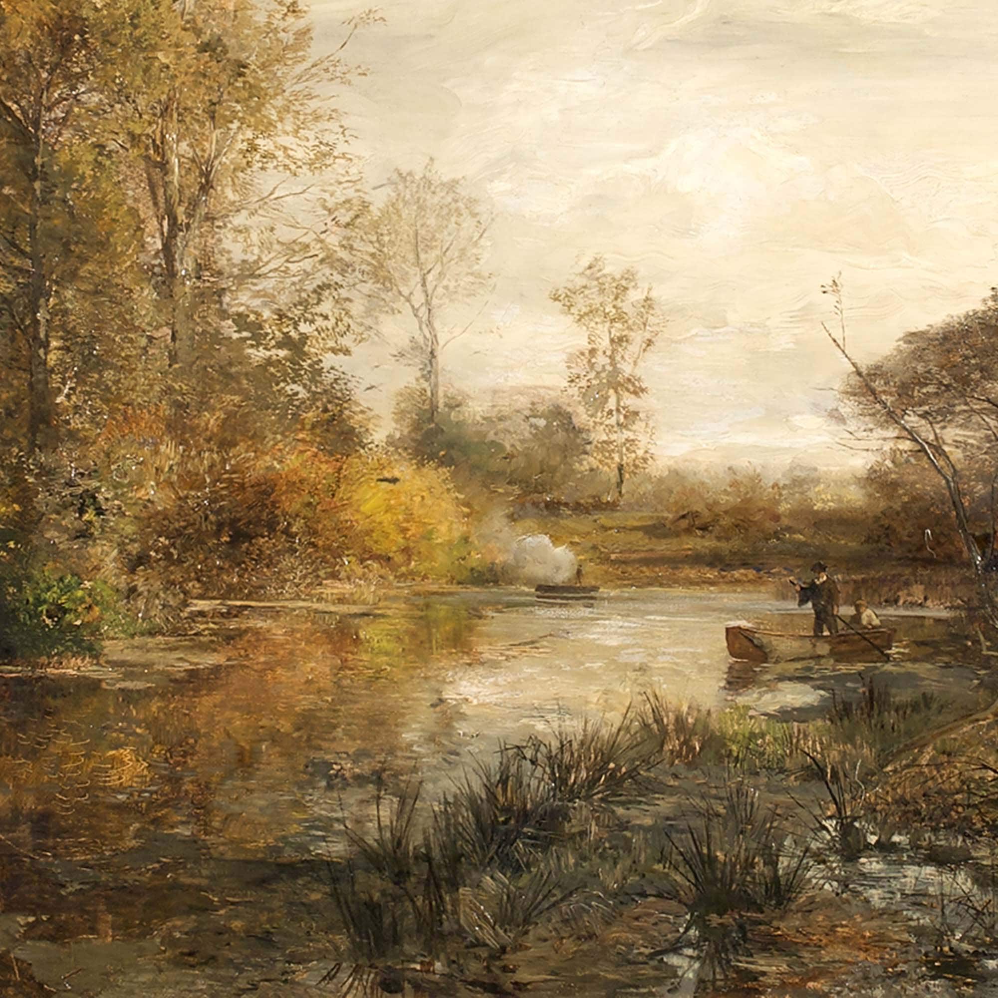 Print Fall River Landscape Painting, Reproduced From an Original Oil ...