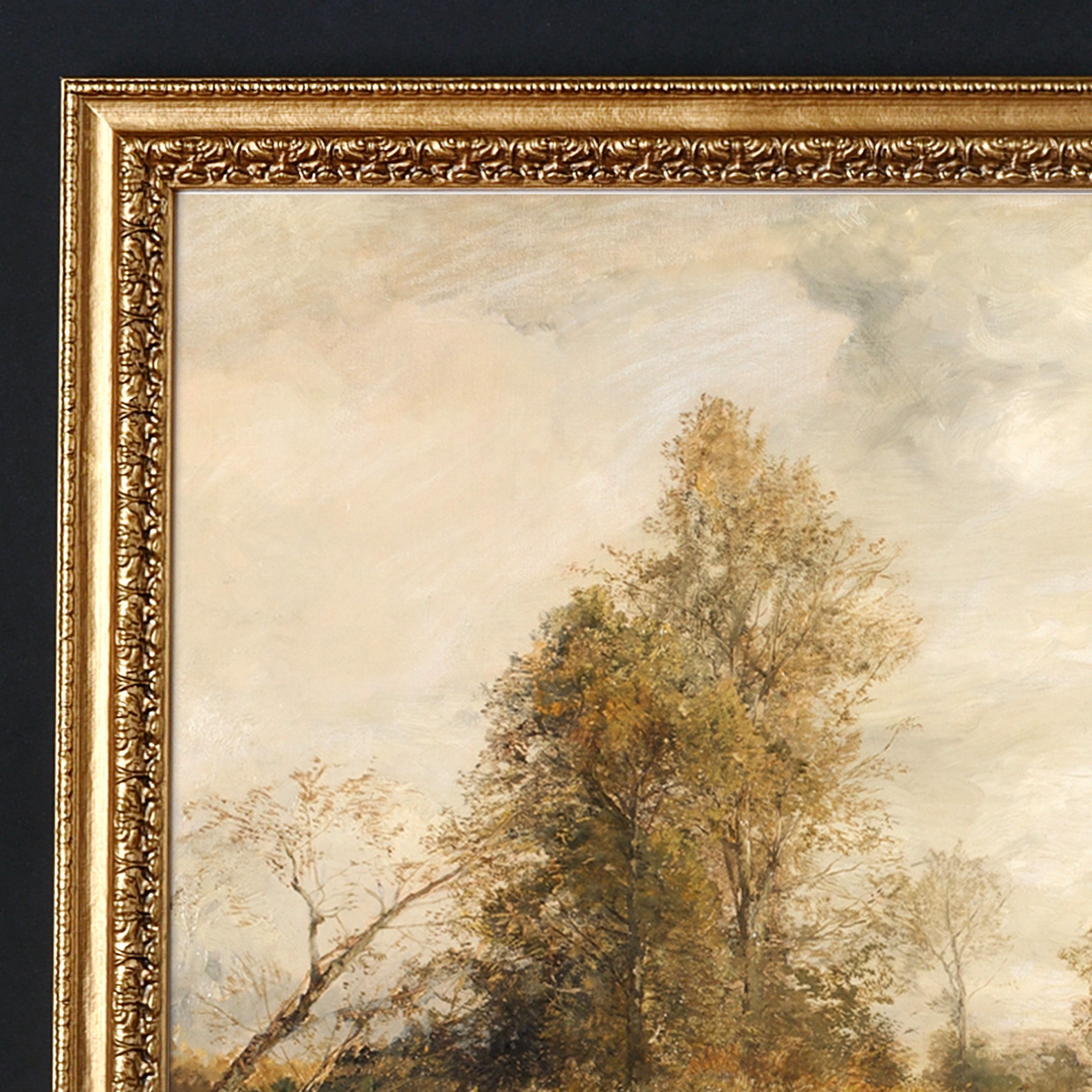 Print | Fall River Landscape Painting, Reproduced From an Original Oil ...
