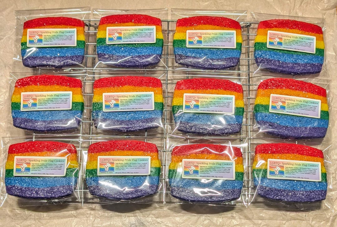 Specialty LGBTQ+ Sparkling Pride Flag Sugar Cookies, One Dozen (12) - Etsy