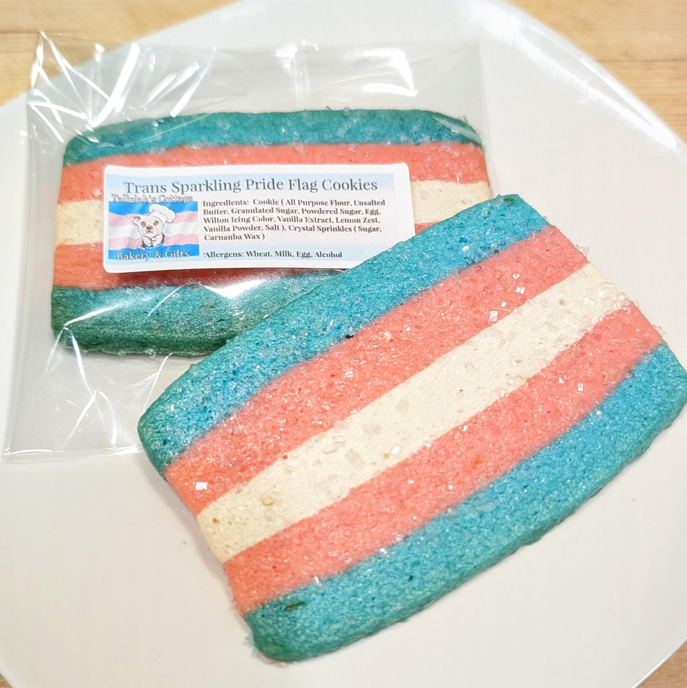 Specialty Transgender Sparkling Pride Flag Sugar Cookies, One Dozen (12 ...