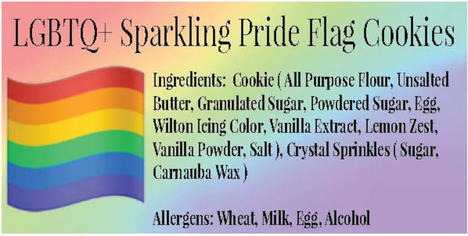 Specialty LGBTQ+ Sparkling Pride Flag Sugar Cookies, One Dozen (12) - Etsy