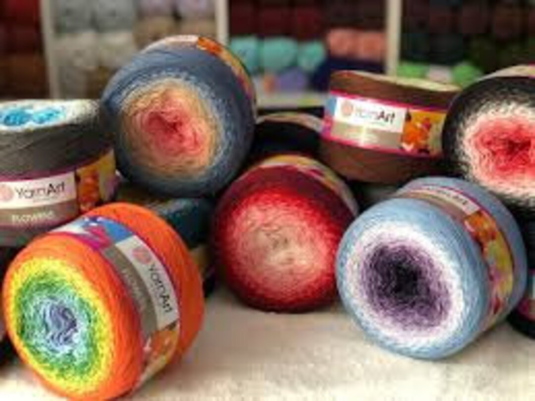 Yarnart Flowers, Multicolor Yarn, Cake Yarn, Blanket Yarn, Shawl Yarn ...
