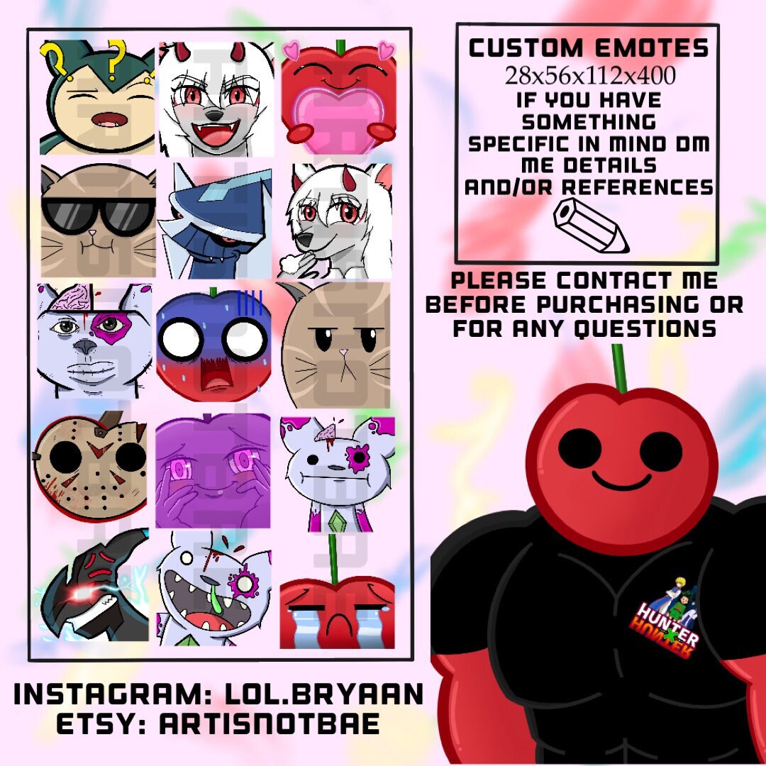 Custom Emotes Commission | Twitch, Discord, Youtube - Etsy