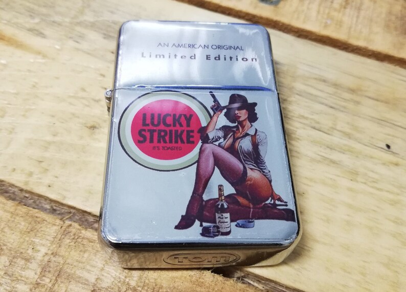Vintage Lucky Strike Flip Top Lighter Windproof Rainproof - Etsy