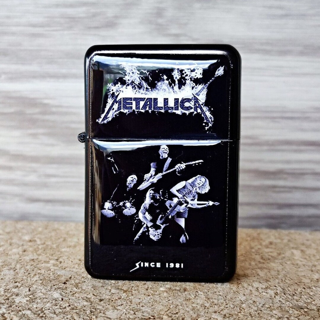 Vintage METALLICA Unique Handicraft Windproof FREE ENGRAVE Flip Top ...