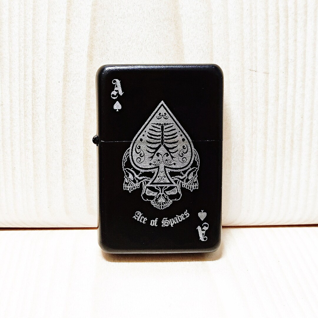 Vintage Style Black Card Ace of Spades FREE ENGRAVE Handicraft ...