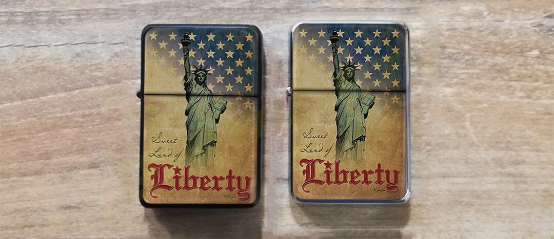 Vintage America Sweet Land of Liberty Flip Top Lighter FREE ENGRAVE ...