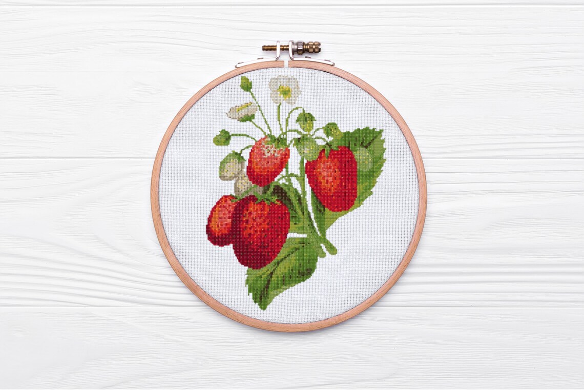 Strawberry Cross Stitch, Cross Stitch Pattern, Xstitch Pattern, Fruits ...