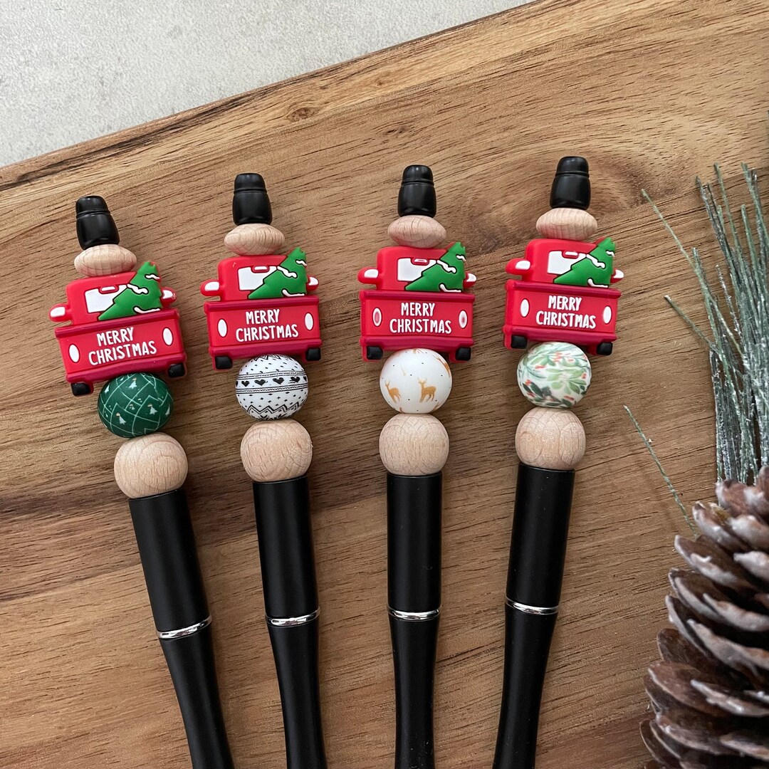 Silicone Beaded Pens Beadable Pens Pine Tree Merry Christmas Christmas ...