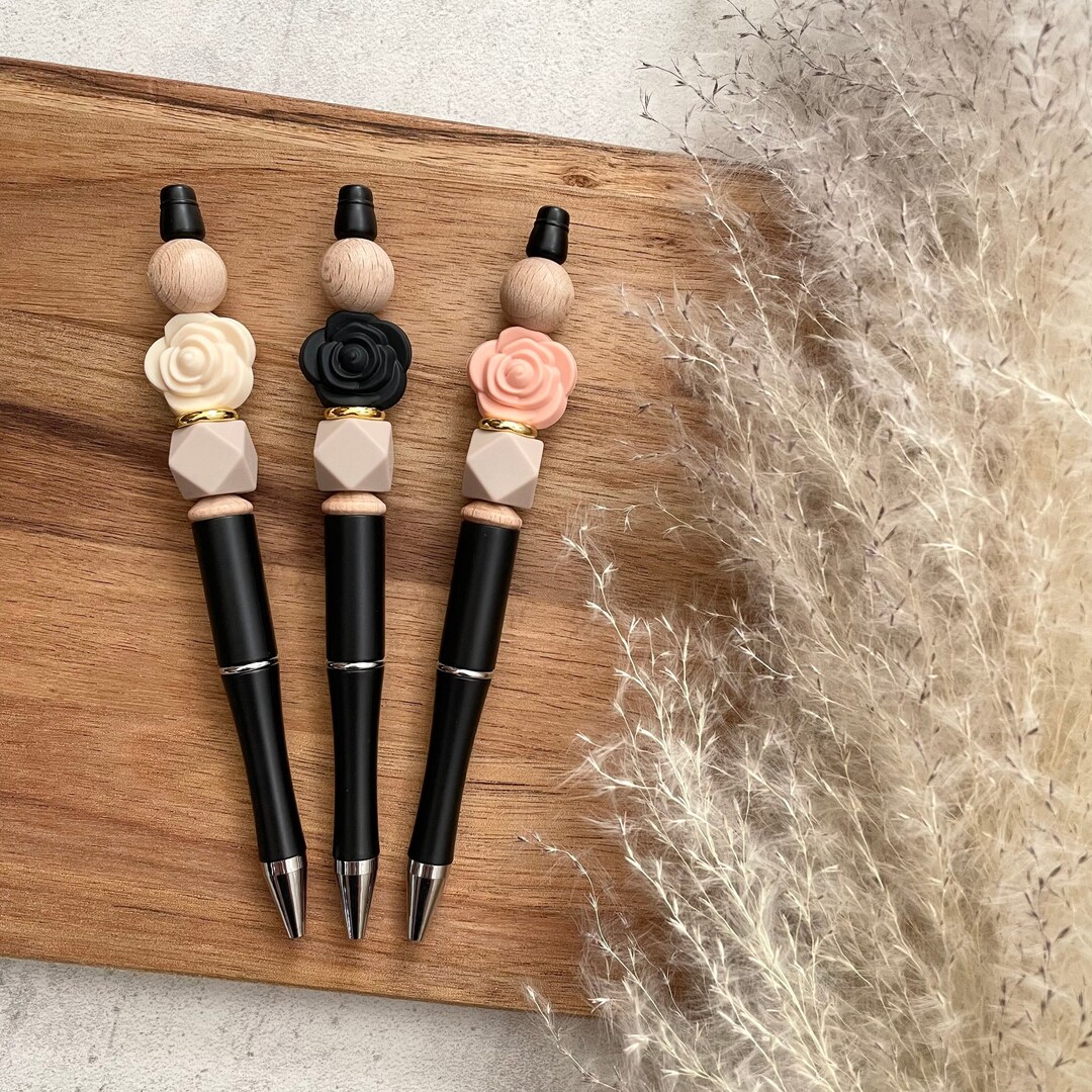 Pens | Matte Black | Silicone Beaded | Wood | Keychains | Gold | Rose ...