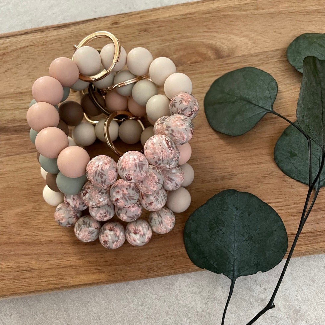 Wristlets | Silicone Beaded | Wildflowers | Keychain | Mama | Matte ...
