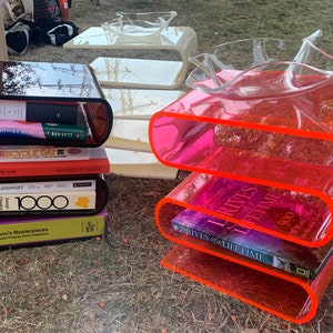 Groovy Acrylic Wave Bookcase theyre Back & Better Than Ever - Etsy