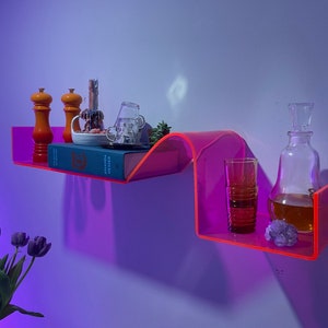 Fluorescent Acrylic Wave Shelf - Etsy
