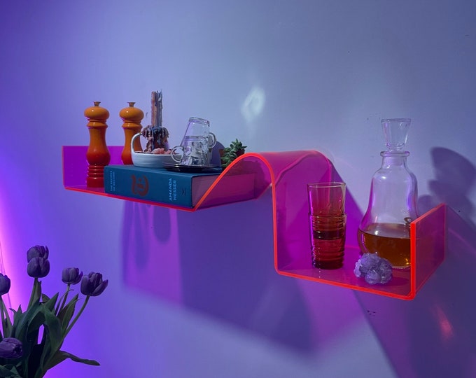 Fluorescent Acrylic Wave Shelf - Etsy