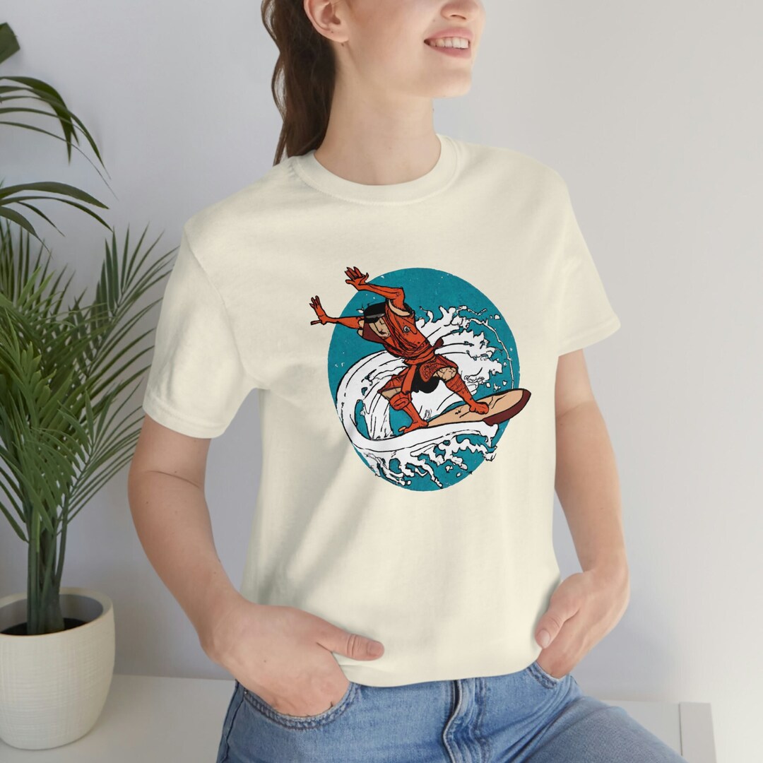 Ukiyo-e Samurai Surfer Tee | Unique Japanese Art & Surf Fusion T-shirt ...