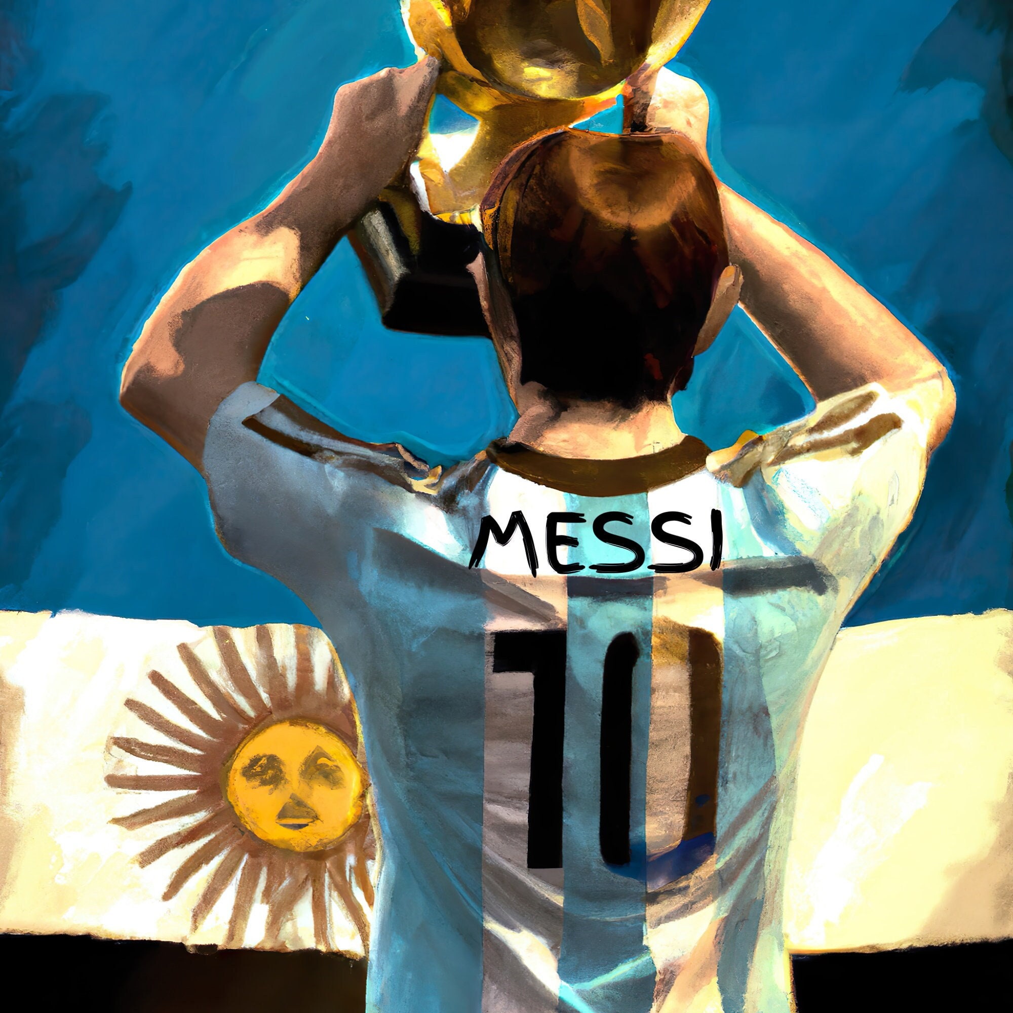 Digital Download Lionel Messi World Cup Champion Painting, Oil Painting ...
