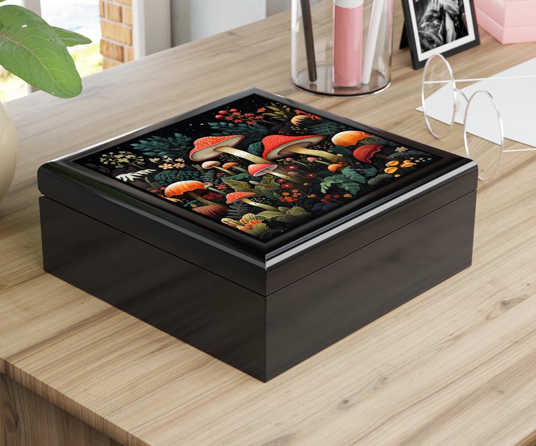Mushroom Jewelry Box William Morris Box Wood Luxury Box Forest Core ...