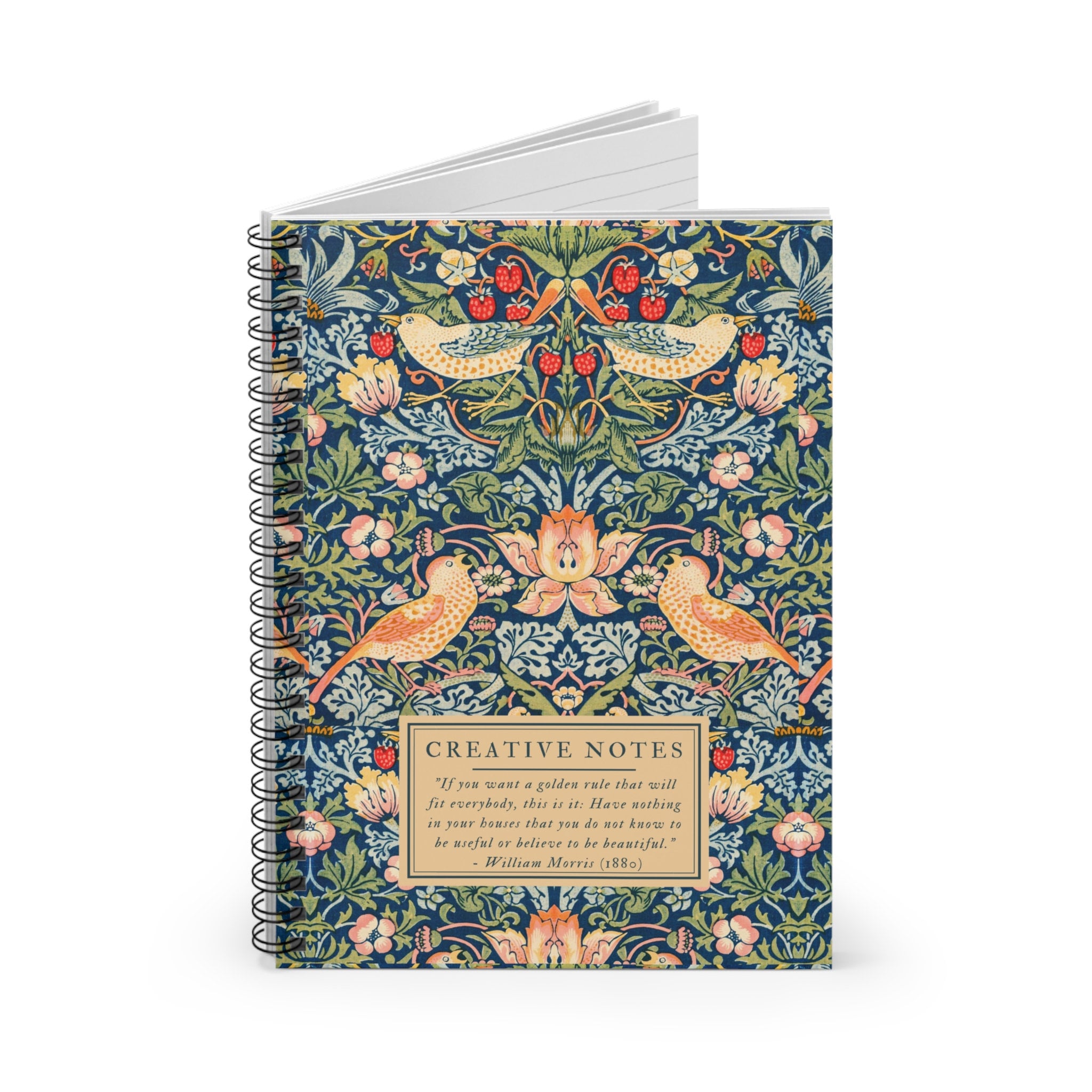 William Morris Journal Strawberry Thief Writing Journal Hardcover Lined ...
