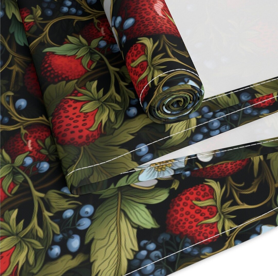 William Morris Inspired Table Runner Strawberry Garden Table Runner ...