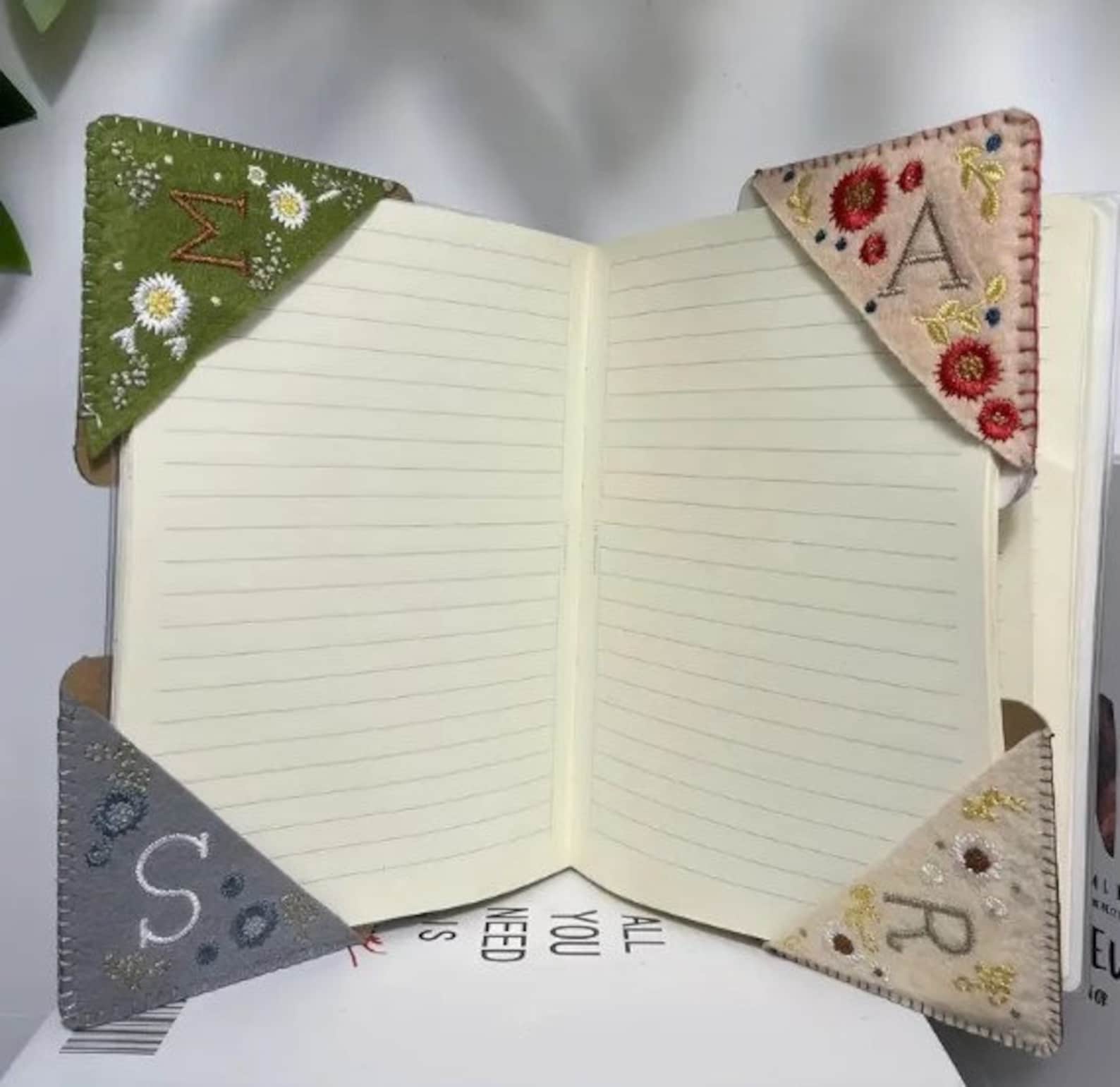 Personalized Corner Bookmark Handmade Bookmark Monogram Bookmark ...