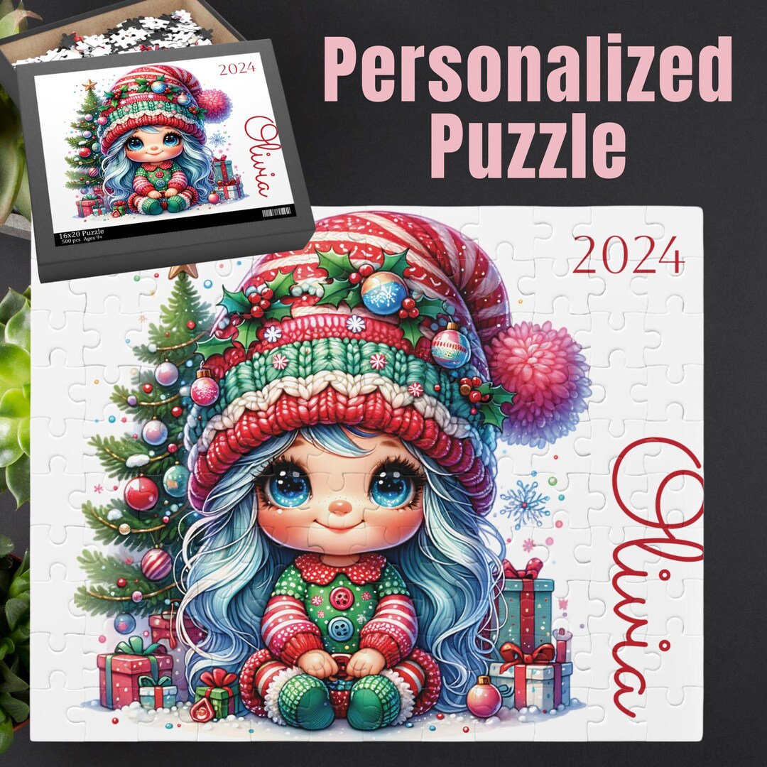 Girl Gnome Puzzles Jigsaw Puzzle Personalized Gift for Christmas Jigsaw ...
