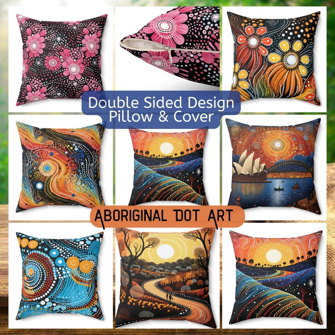 Abstract Art Pillows Aboriginal Dot Painting Pillow & Cover Australia ...
