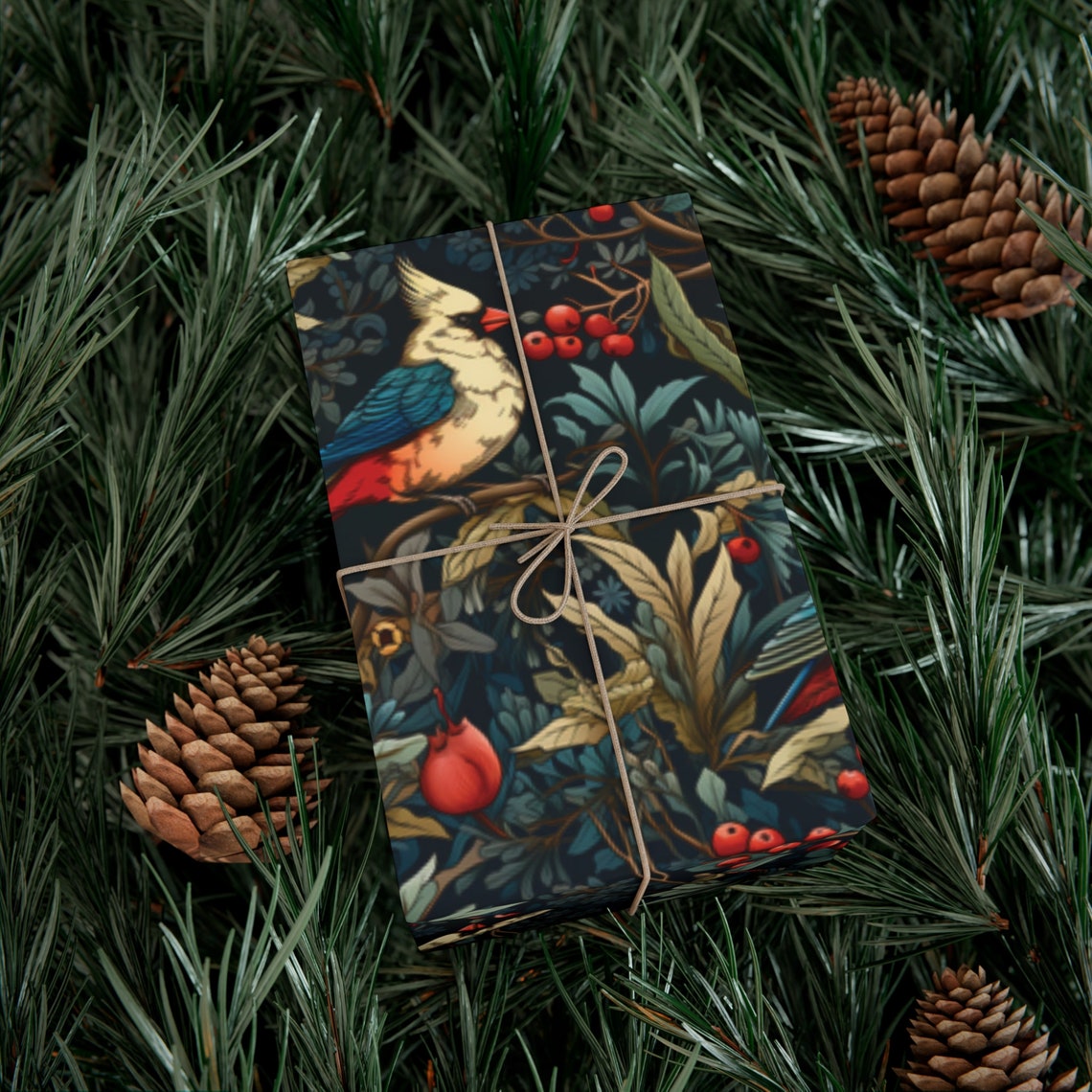 Cardinal Wrapping Paper Vintage Christmas Paper Cardinal Gift Paper ...