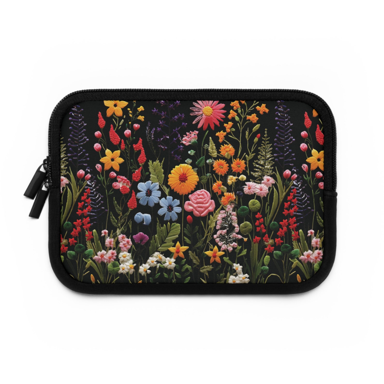 Embroidered Wildflowers Laptop Sleeve Red Poppy Laptop Case Floral iPad ...