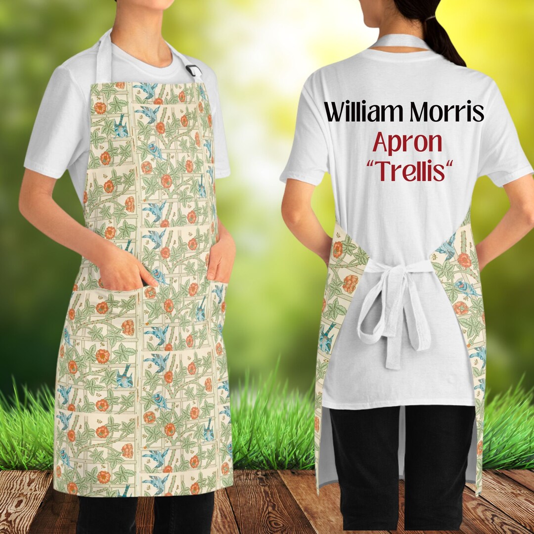 William Morris Apron Trellis Pattern Gardening Apron for Women Craft ...