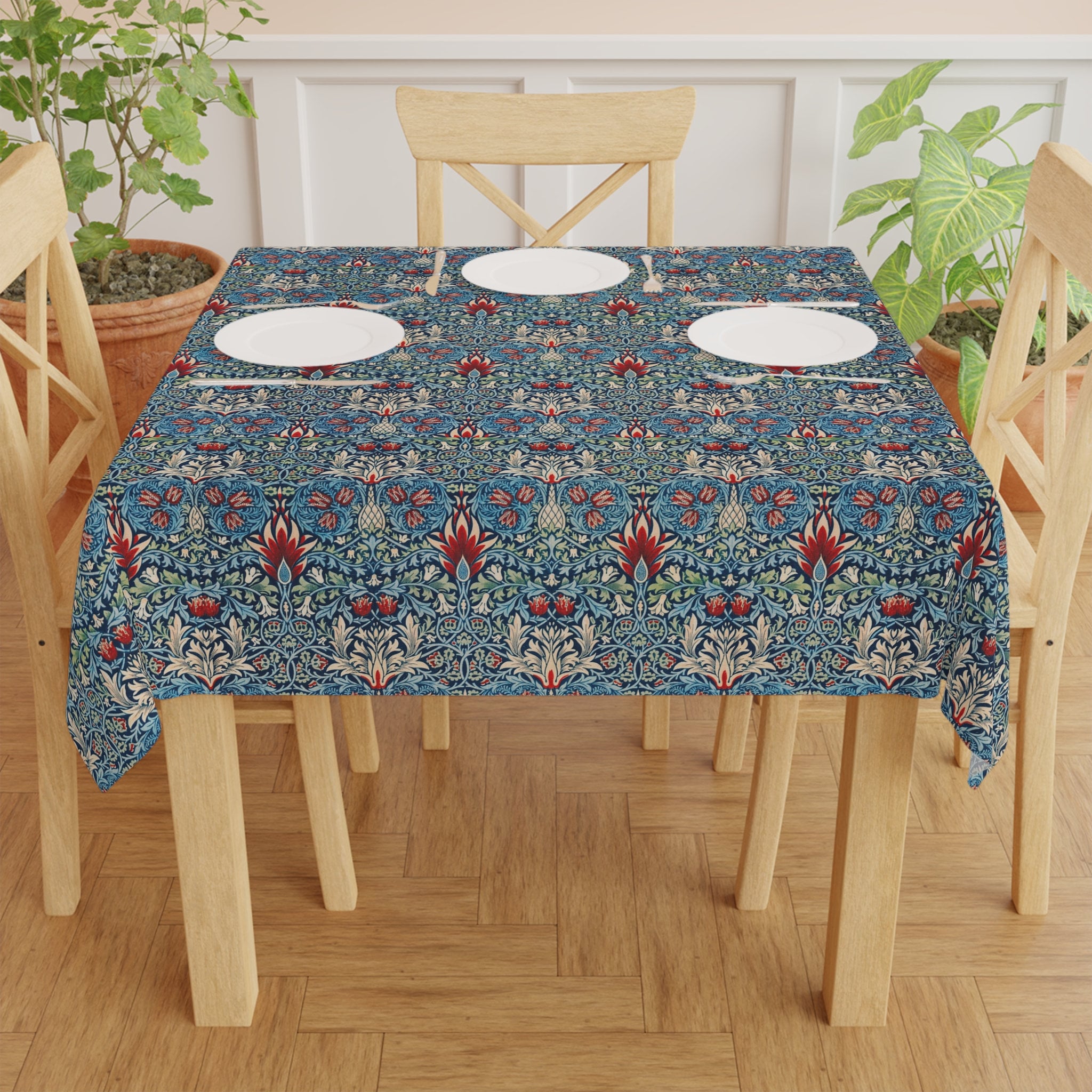 William Morris Tablecloth Snakehead Design Floral Birds Tablecloth ...