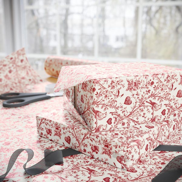 Red Toile Paper - Etsy