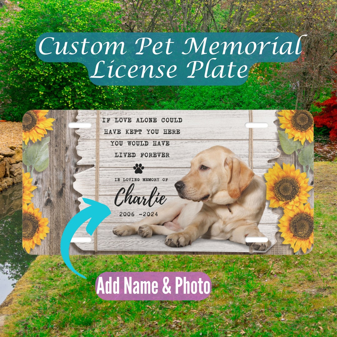Personalized Pet Memorial License Plate: Custom Photo & Name - Etsy