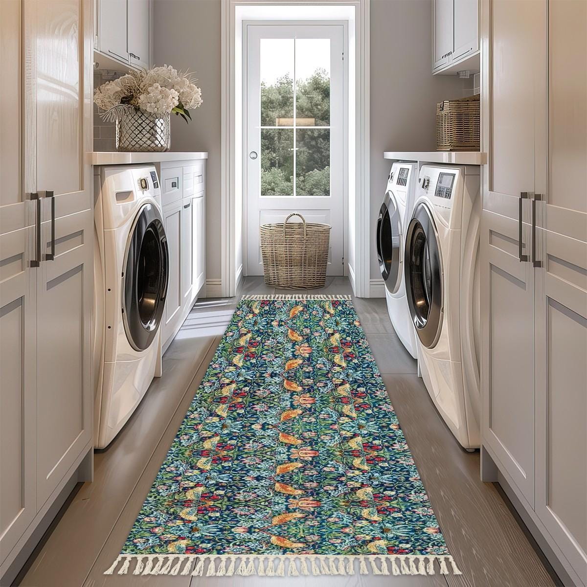 William Morris Floor Runner Strawberry Thief Hallway Runners Vintage ...