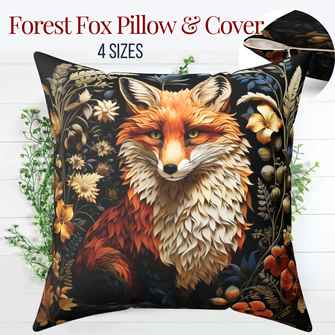 William Morris Fox Pillow Forest Fox Pillow & Cover Forestcore Forest ...