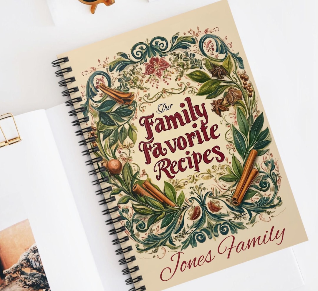 Personalized Recipe Journal, Family Recipe Book Custom Name Recipe ...