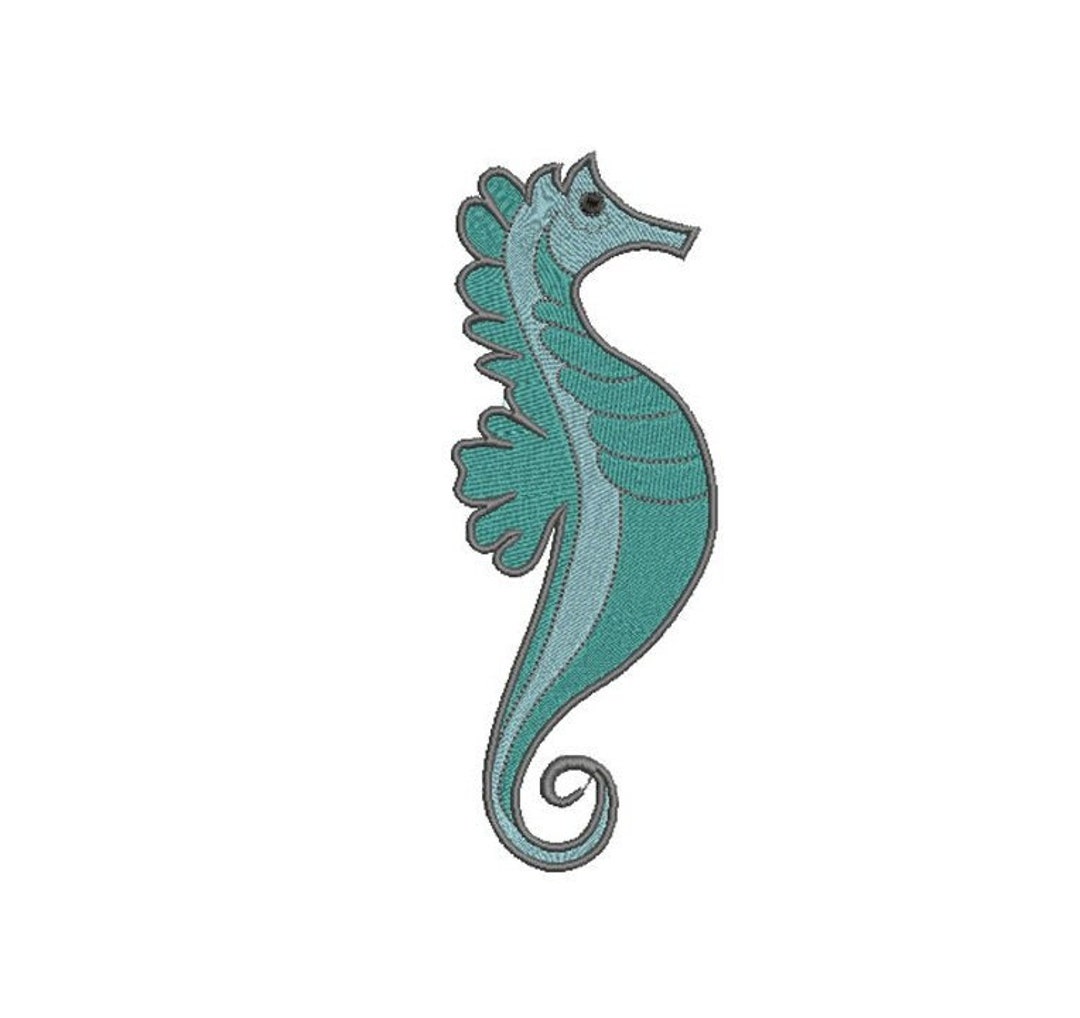 Seahorse Embroidery Design File - Etsy