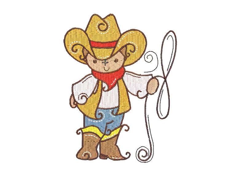 Cowboy Embroidery Design File - Etsy