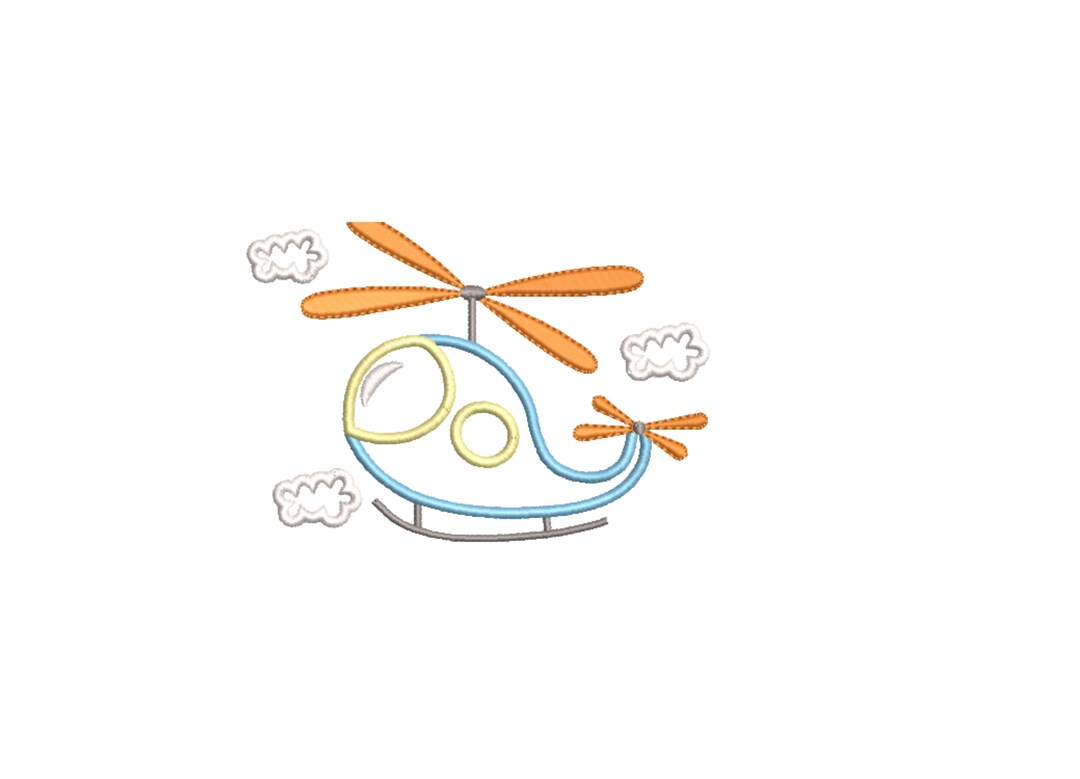 Helicopter Embroidery Design File - Etsy