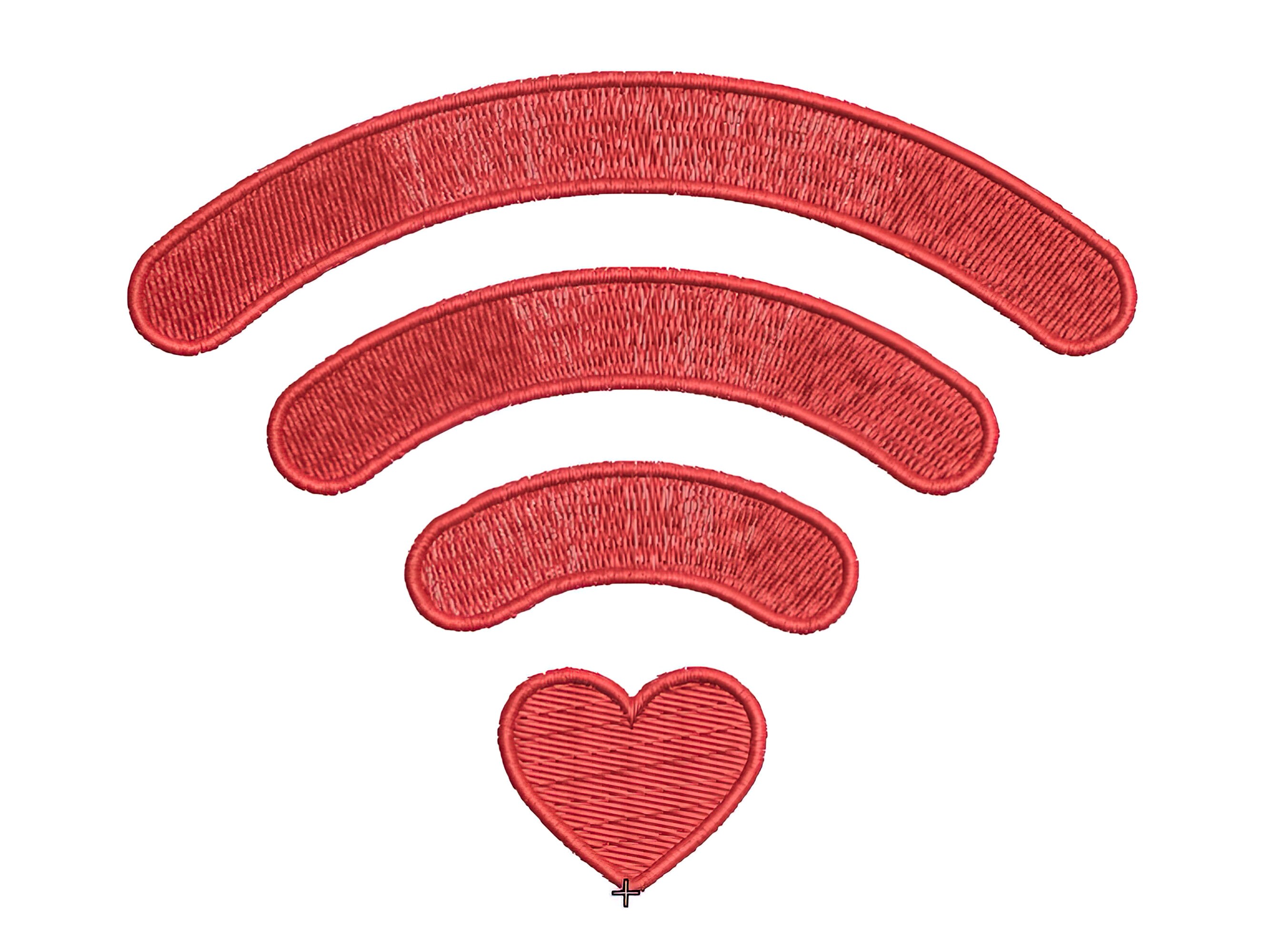 Digital Wi-fi Heart Embroidery Design File - Instant Download - Etsy