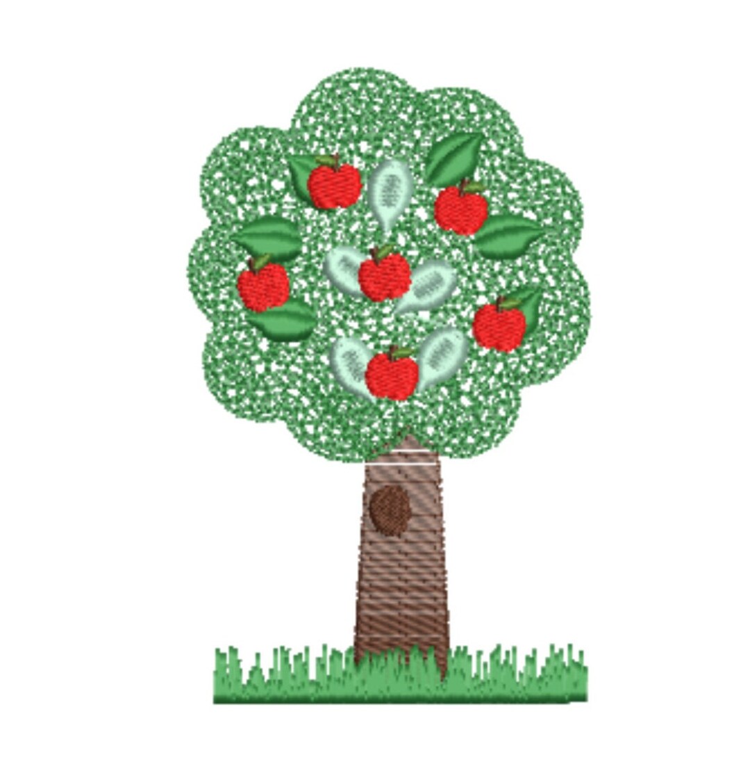 Apple Tree Embroidery Design File - Etsy