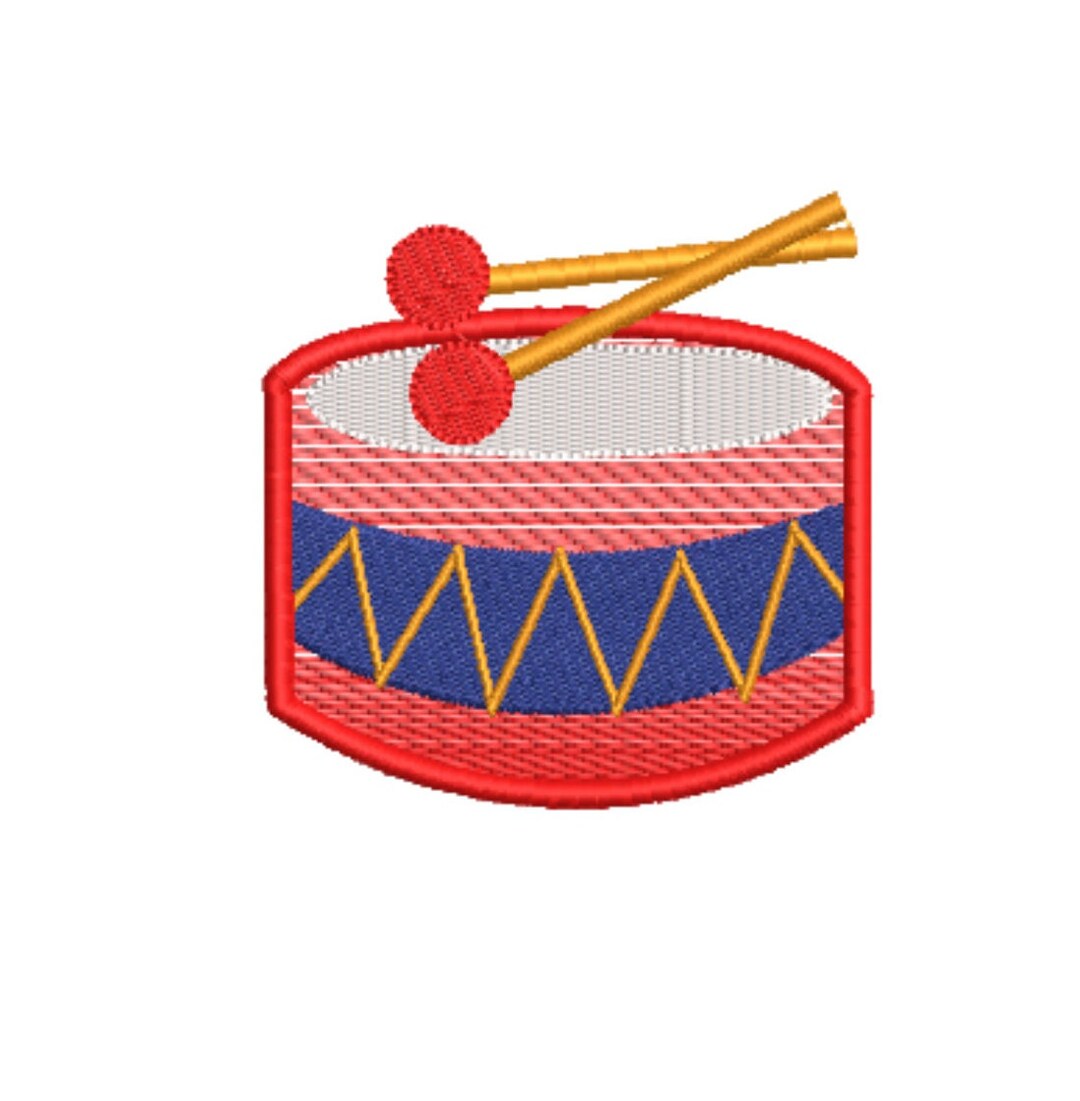 Drum Embroidery Design File - Etsy
