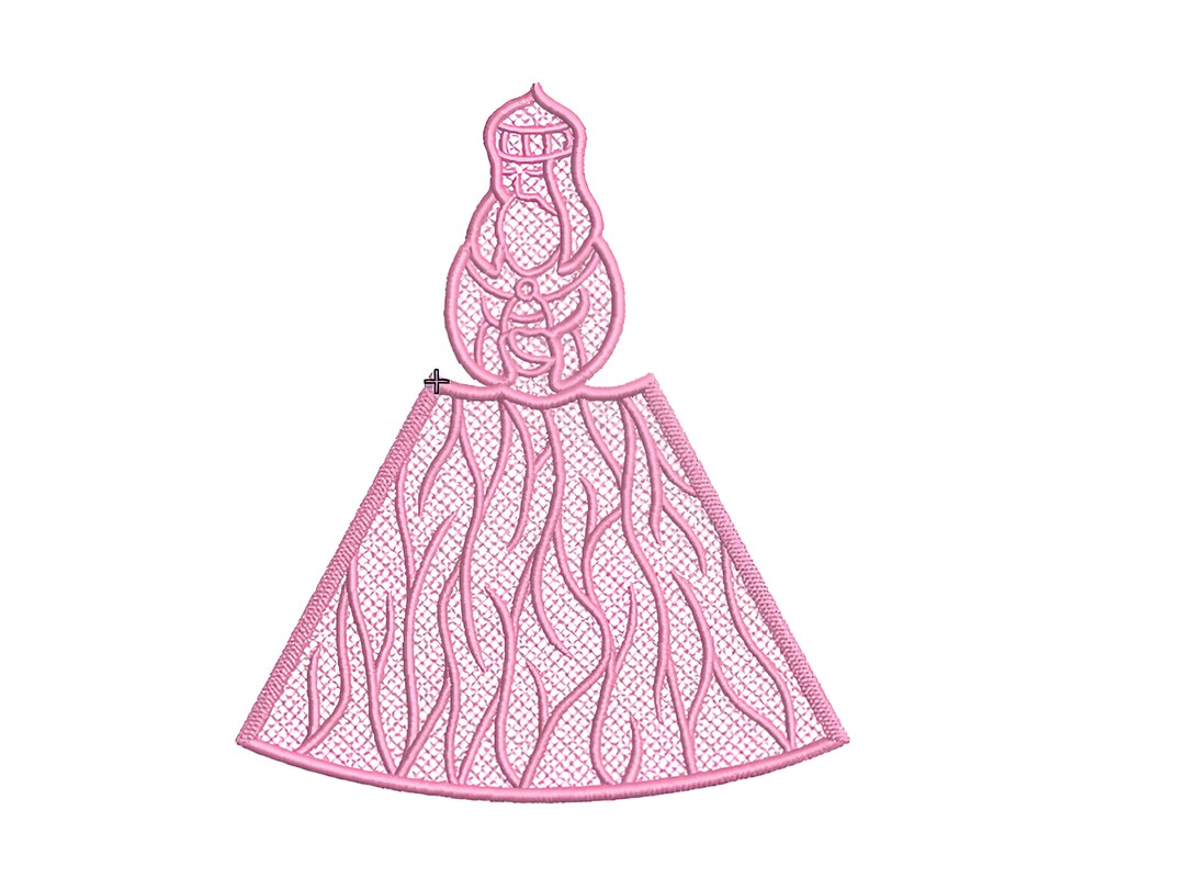 Pink Dressed Embroidery Design File - Etsy