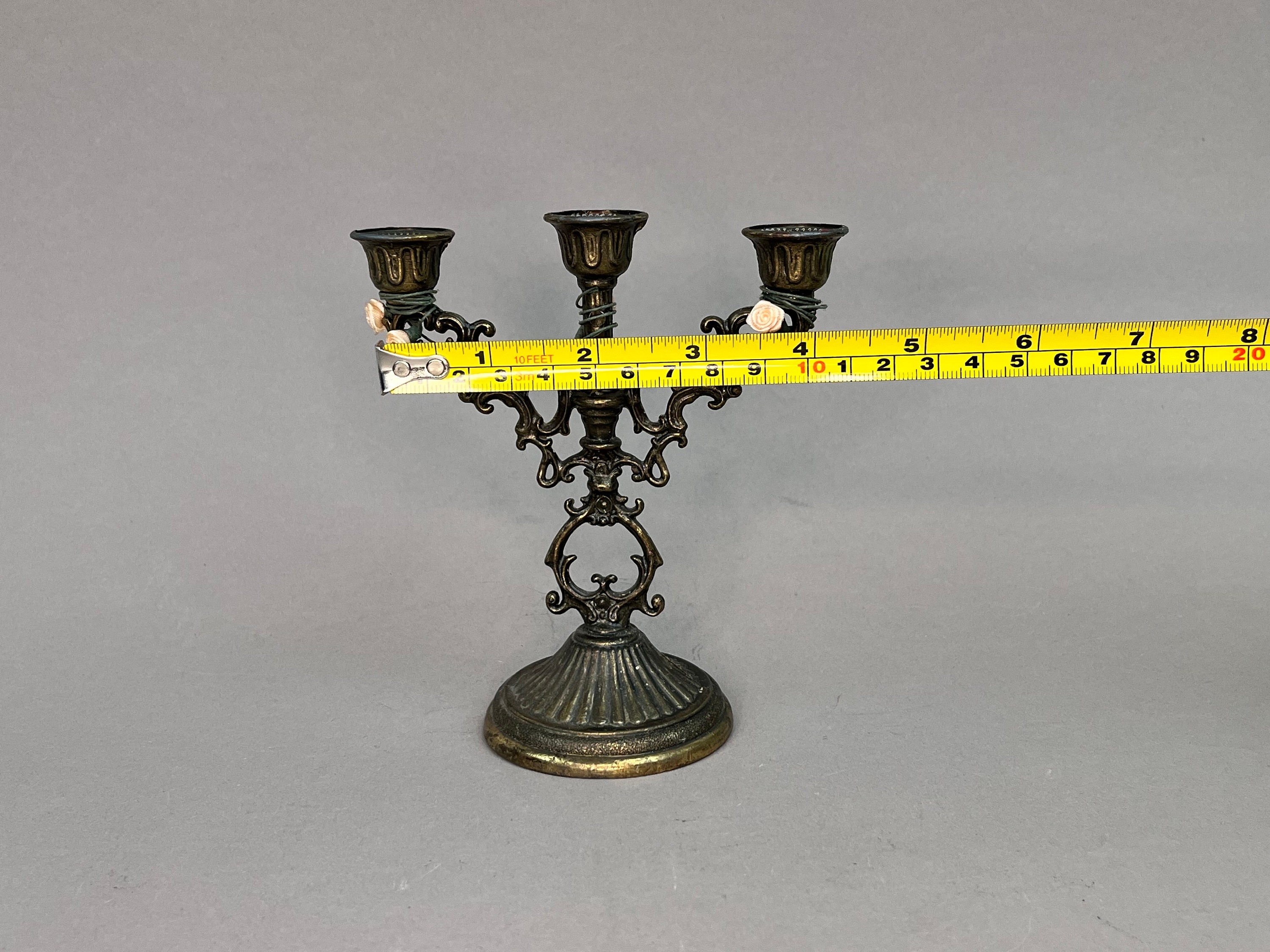 Creepy Mini Candelabra Haunted House Decor Prop Festooned With Faded ...