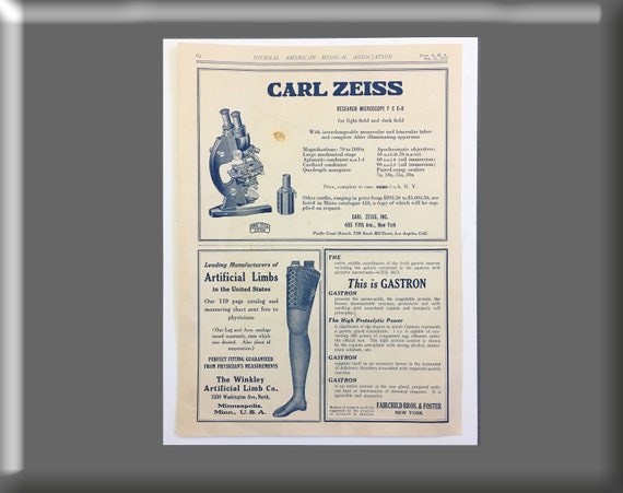 Magazine Print Ad 1930 Prosthetic Leg Gastric Solution | Etsy