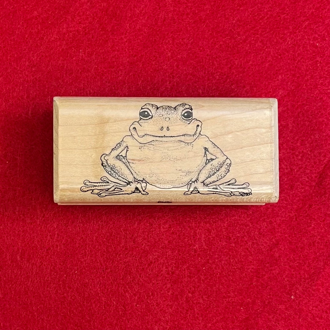 Rubber Stamp - Frog Looking Happy in A Smug Sort of Way - Etsy