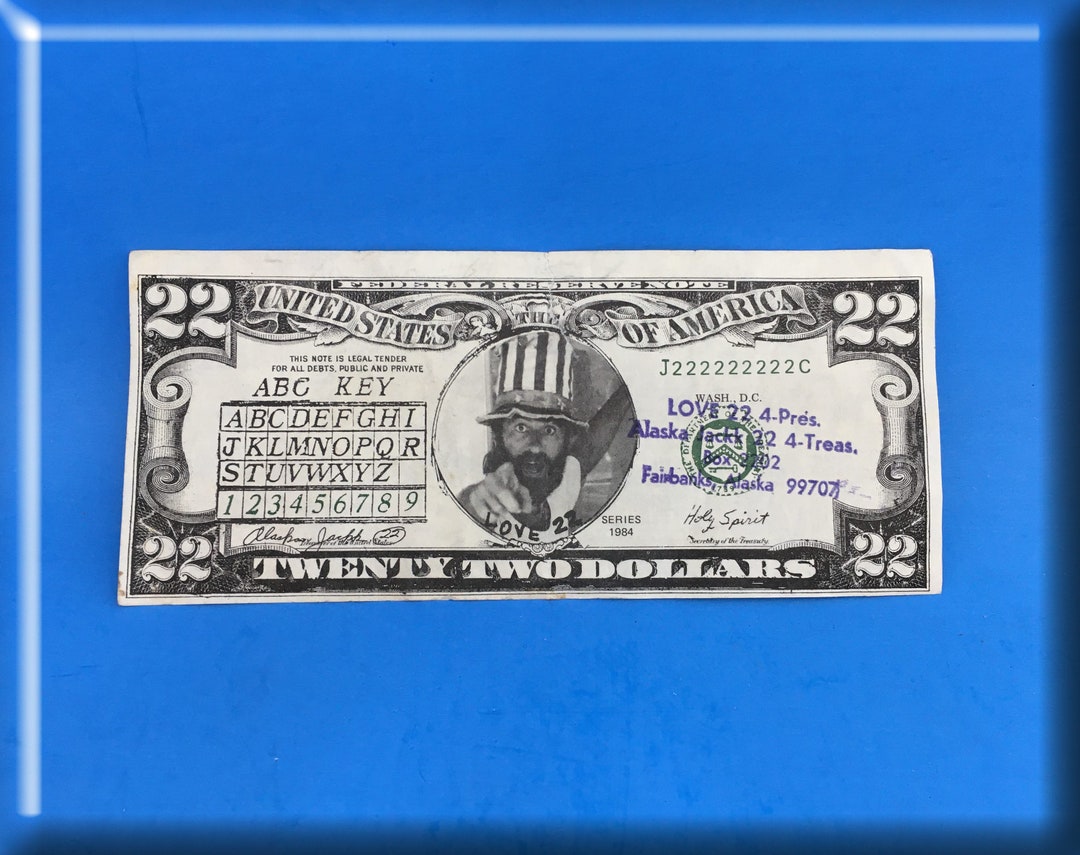 22-dollar Bill - Love Twenty-two Presidential Campaign, 1984(ish) - Etsy